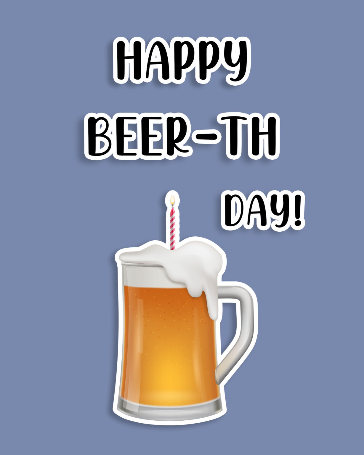 Free Funny Happy Birthday Image For Him (Man) With Beer - birthdayimg.com