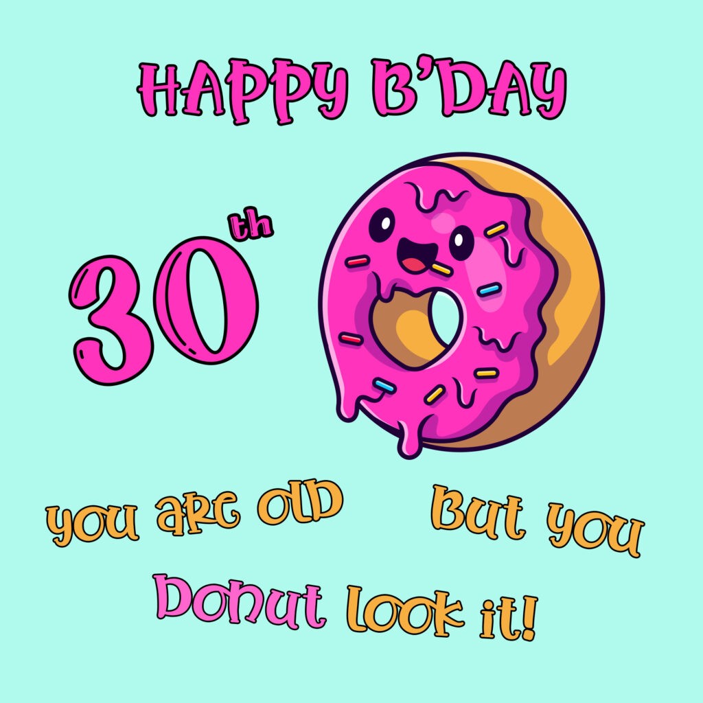 Free 30 Years Happy Birthday Image with Foliage - birthdayimg.com