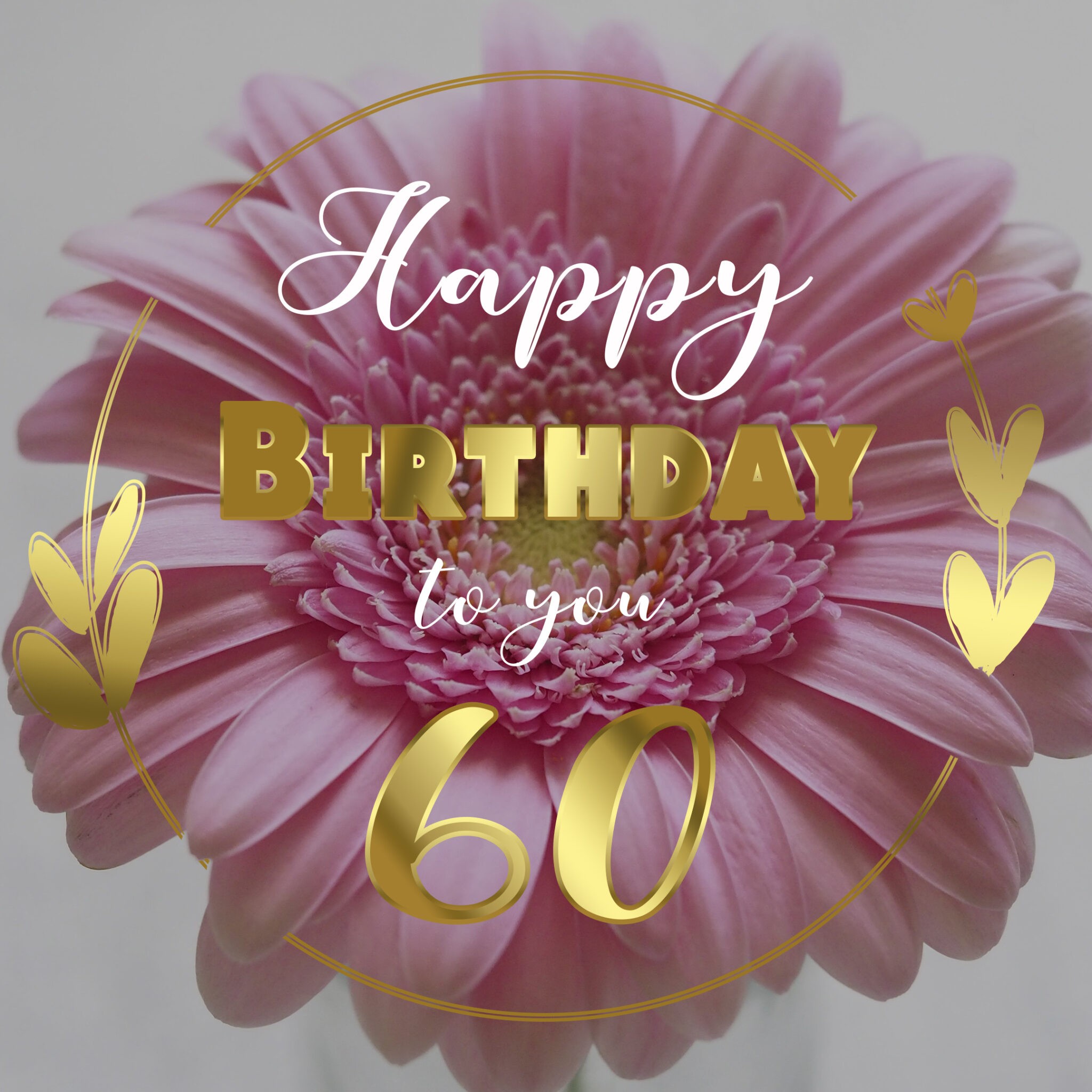 Free 60th Years Free Happy Birthday Image With Flower Birthdayimg
