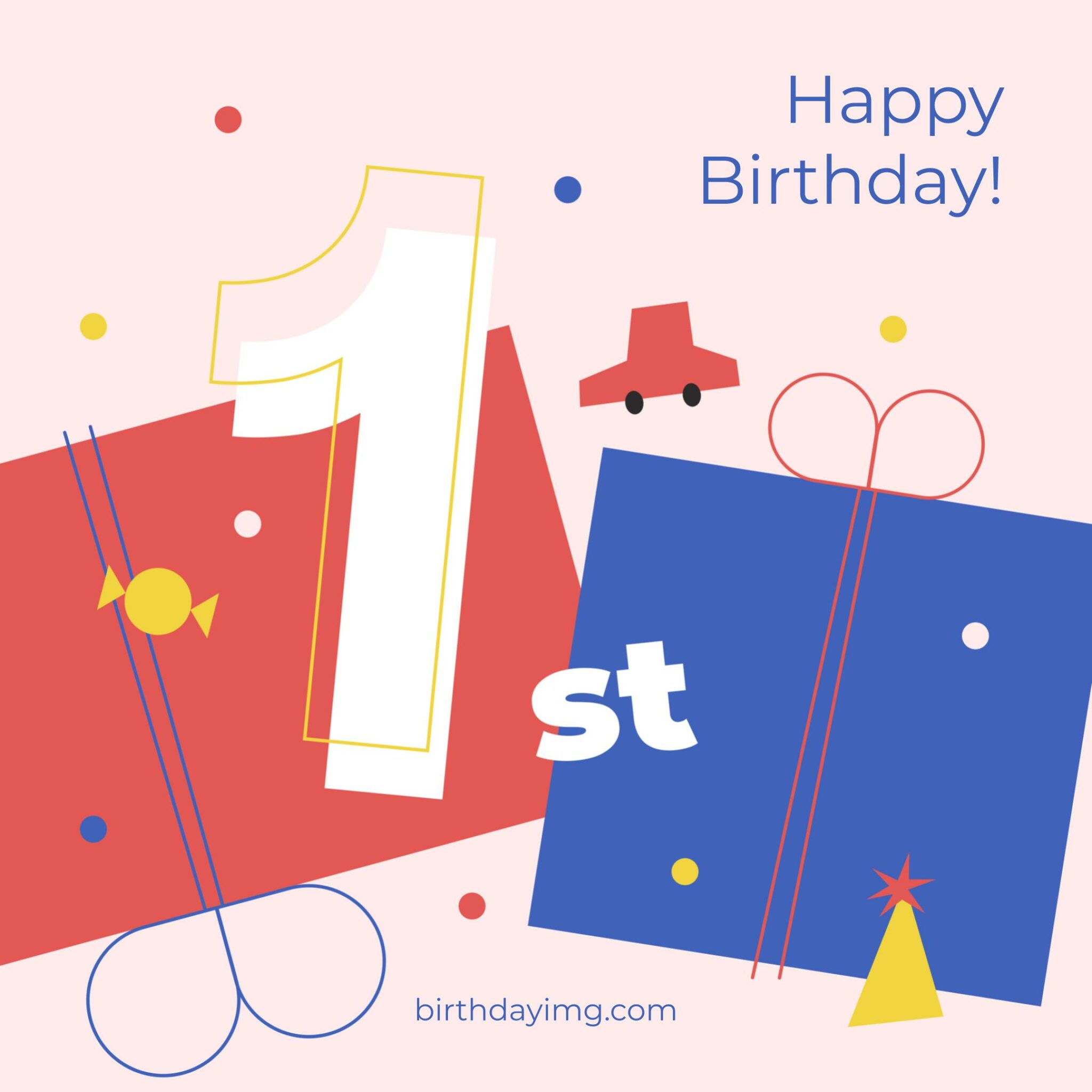 Free 1st Years Happy Birthday Image With Presents And Toys ...