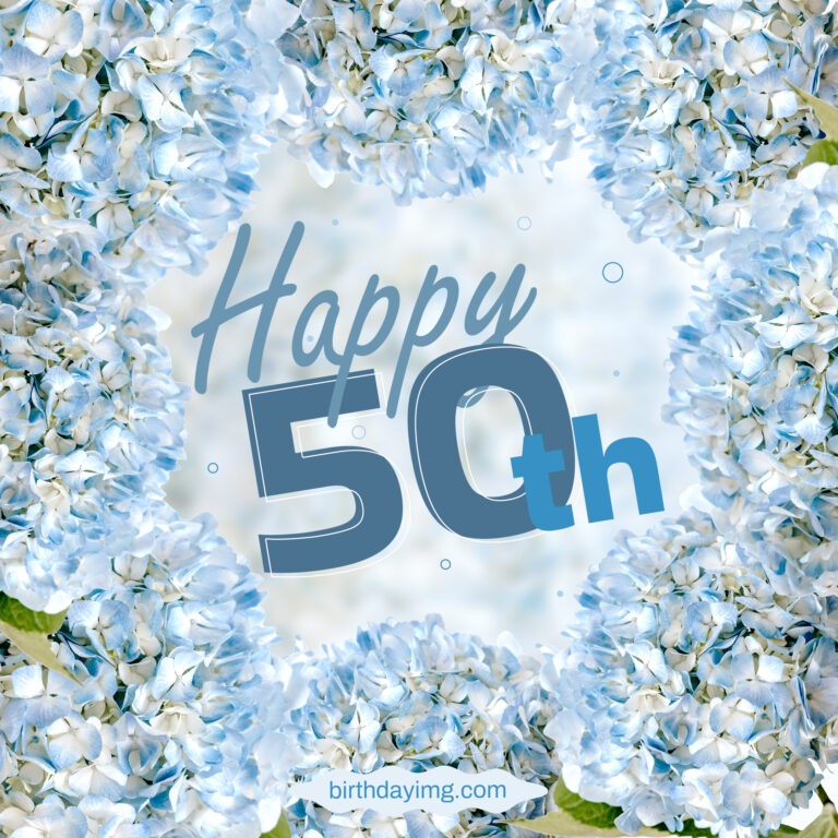 Free 50 Years Happy Birthday Image With Flowers - birthdayimg.com