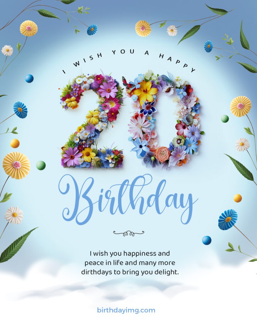 Free 20 Years Happy Birthday Image With Balloons - birthdayimg.com